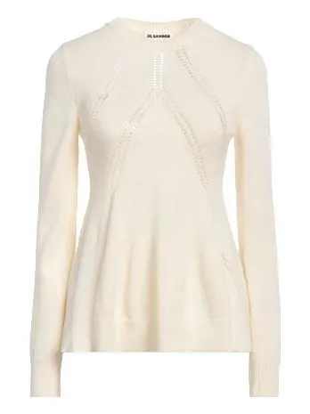 JIL SANDER Sweater In Cream Wool And Cotton - White