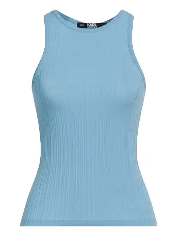 Karl Lagerfeld Ribbed Tank Top - Blue