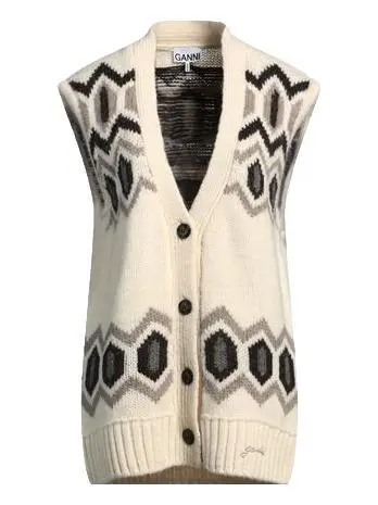 GANNI Organic Wool Cardigan - Ivory