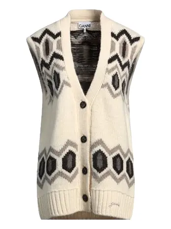 GANNI Organic Wool Cardigan - White