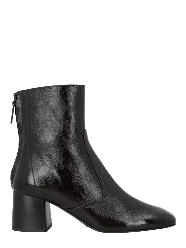 Sandro Glossed-leather Ankle Boots - Brown