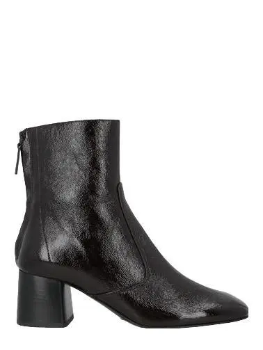 Sandro Glossed-leather Ankle Boots - Dark Brown