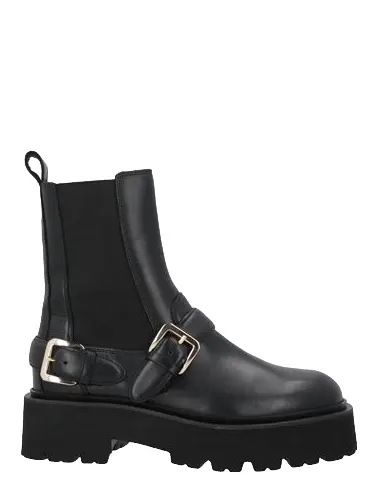 Sandro Leather Ankle Boots With Elastic Fibers - Black