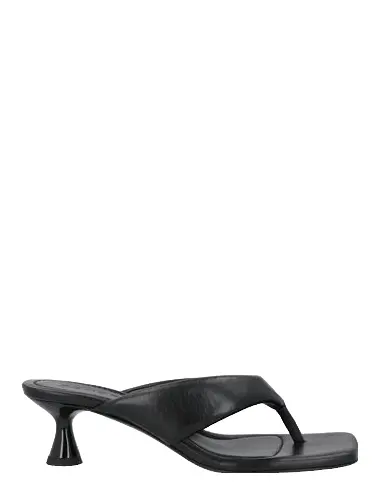 Sandro Leather Thong Sandals - Black