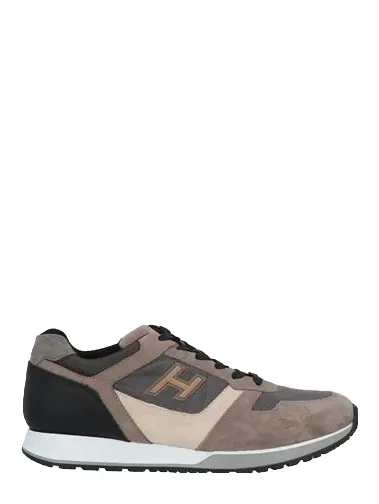 Hogan Leather And Textile Fiber Sneakers - Grey