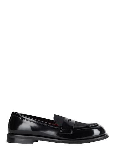 Max & Co. Patent Leather Penny Loafers With Calf Hair Accents - Black