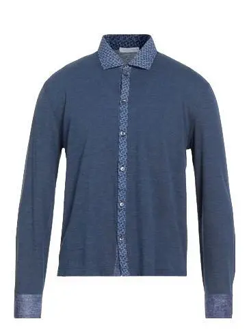 UMBERTO VALLATI Shirt Size Cotton, Polyester - Blue