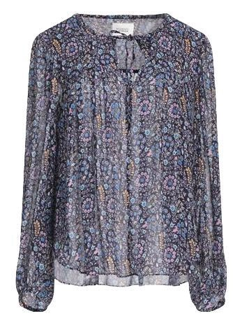 MARANT ETOILE Dark Floral Print Viscose Blouse - Brown