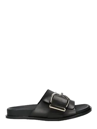 GUGLIELMO ROTTA Leather Buckle Sandals - Black