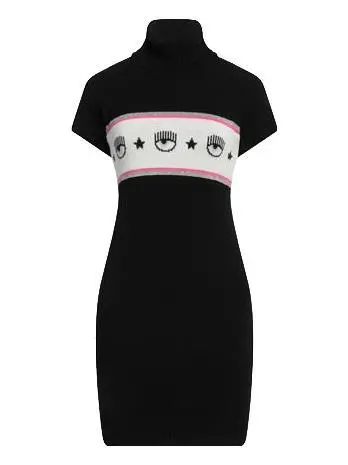 CHIARA FERRAGNI Intarsia-knit Mini Dress - Black