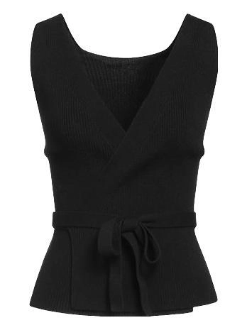 PATOU Sleeveless Wrap Top In Merino Wool Blend - Black