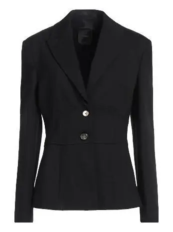 Pinko Single-breasted Blazer With Lapel Collar And Brand Logo - Black