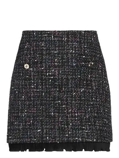 Sandro Mini Flared Tweed Skirt - Black