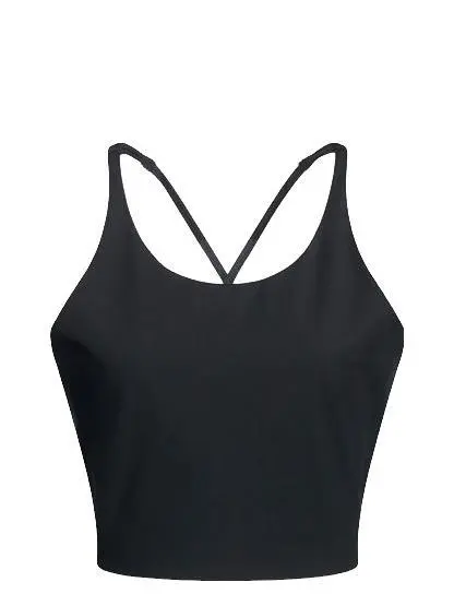 GIRLFRIEND COLLECTIVE Synthetic Jersey Cropped Sports Top - Black