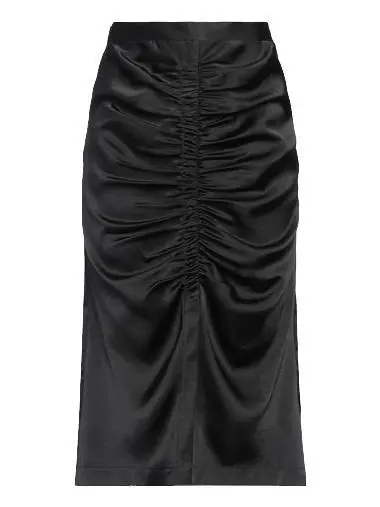 Sandro Gathered Midi Skirt In Polyester - Black