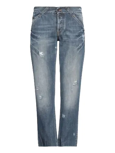 Dolce & Gabbana Straight-leg Jeans With Fringed Hem - Blue