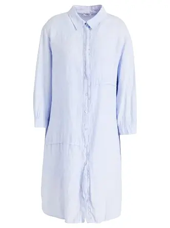 Rossopuro Mini Linen Shirt Dress - Blue