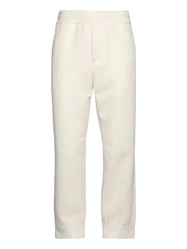 Emporio Armani Tapered Leg Flannel Pants - White