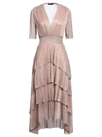 Maje Metallic Lamé Midi Dress - Pink