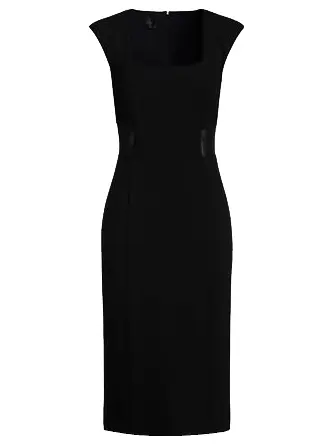 Pinko Midi Bodycon Dress With Tulle Trim - Black