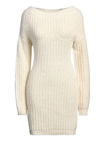 Dsquared2 Knitted Mini Dress With Leather Trim - White