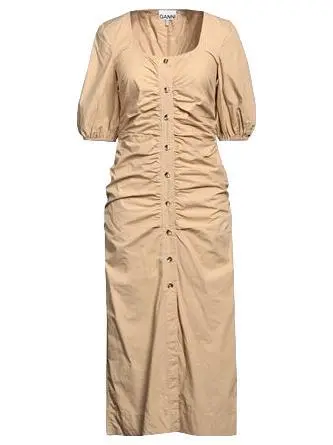 GANNI Midi Shirt Dress - Sand