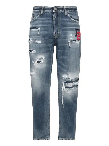 Dsquared2 Cotton Denim Tapered Jeans - Blue