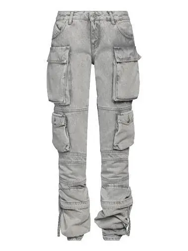 Attico Light Cotton Cargo Jeans - Light Grey