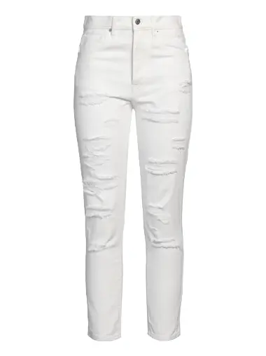 Armani Exchange Tapered Jeans With Distressed Detail - White