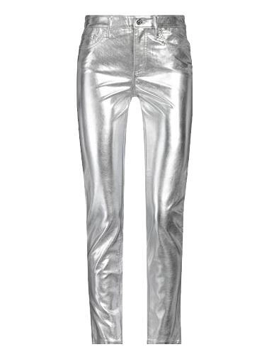 Armani Exchange Skinny Coated Metallic Pants - Silver