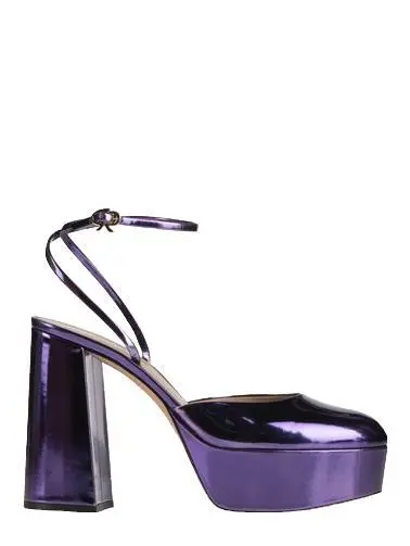 GIANVITO ROSSI Platform Leather Pumps - Purple