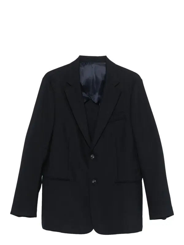 Emporio Armani Notched-lapels Blazer - Blue