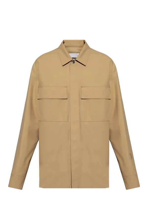 JIL SANDER Embroidered-logo Shirt Jacket - Neutrals