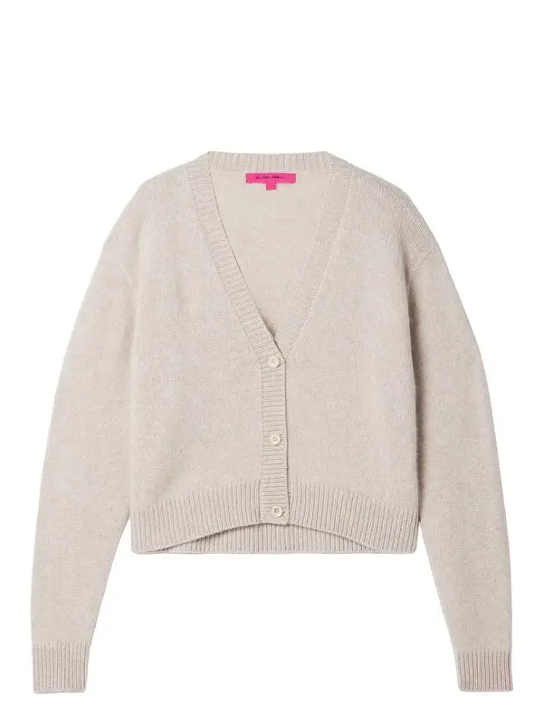THE ELDER STATESMAN Cropped Cashmere Cardigan - Gray