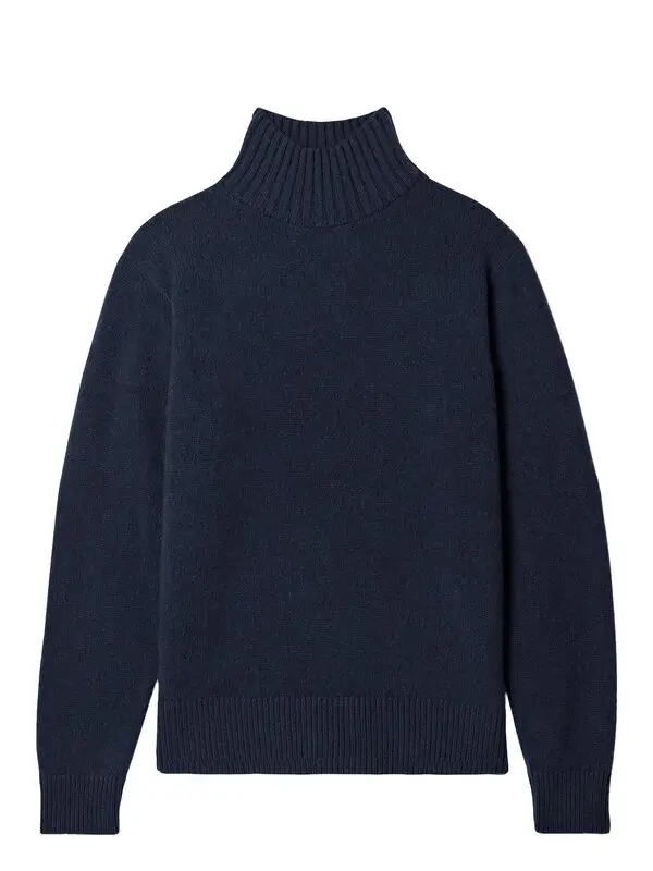 THE ELDER STATESMAN Cashmere Turtleneck Sweater - Blue