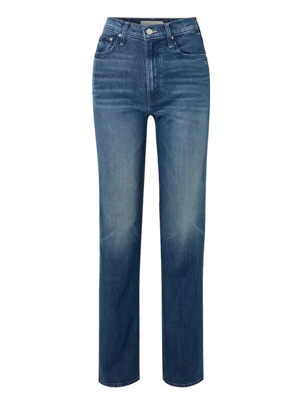 MOTHER The Rambler Zip High-rise Wide-leg Jeans - Blue