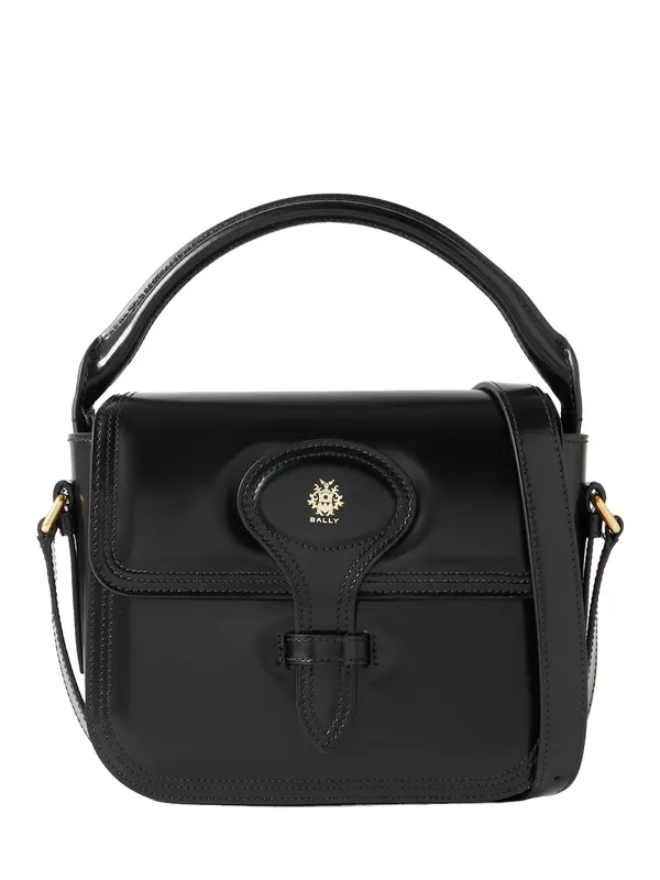 Bally Beckett Flat Mini Glossed-leather Tote - Black
