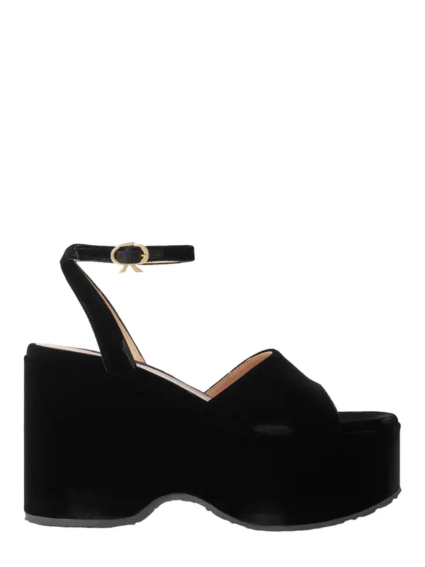 GIANVITO ROSSI Thalia 105 Velvet Platform Sandals - Black