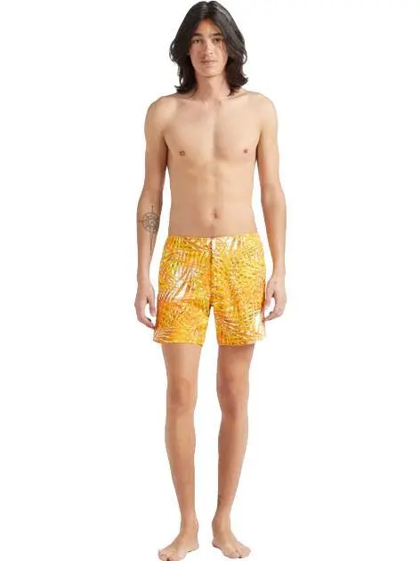 Vilebrequin Palm Leaves Stretch Flat Belted Swim Shorts - Mangue