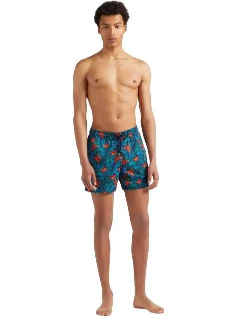 Vilebrequin Tropical Flower Stretch Swim Trunks - Bleu Marine