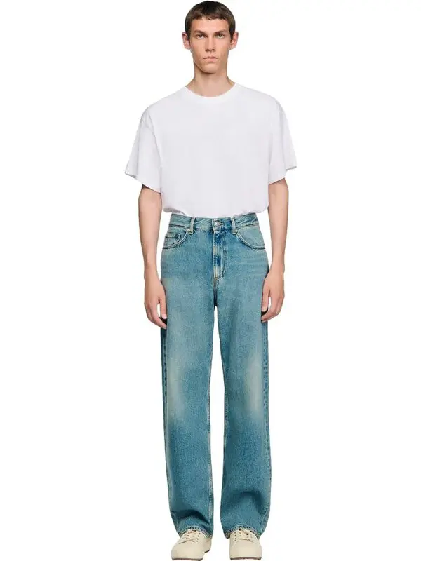 Sandro Faded Baggy Jeans - Blue