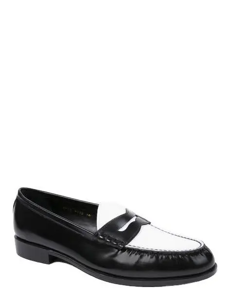 ANTHONY VEER Como Penny Loafer - Black White