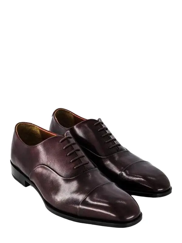 ANTHONY VEER Genoa Cap-toe Oxford - Merlot Smoke Bordeaux Leather