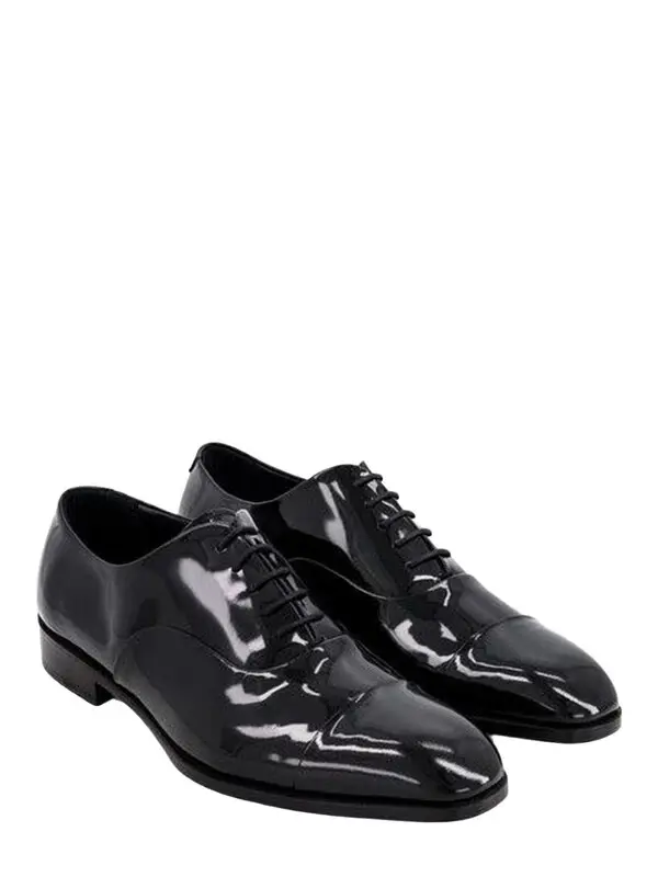 ANTHONY VEER Genoa Cap-toe Oxford - Onyx Shine Black Leather