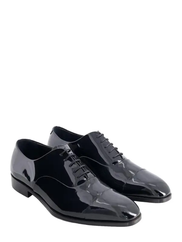 ANTHONY VEER Genoa Cap-toe Oxford - Onyx Shine Black Leather