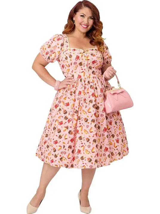 Unique Vintage 1940s Sweetheart Swing Dress - Pink