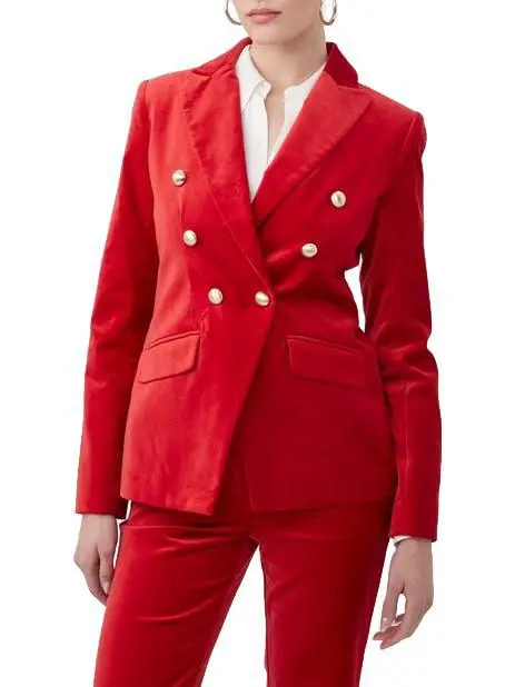 Trina Turk Midlands Velveteen Jacket - Red Spark
