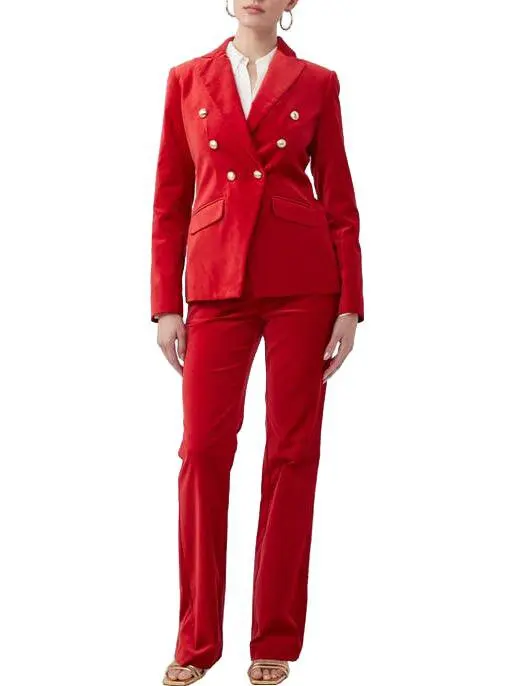 Trina Turk Westport Velveteen Pants - Red Spark