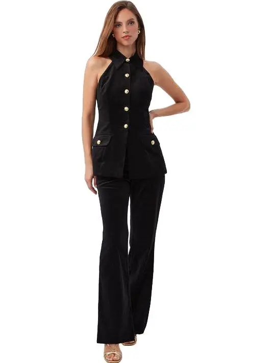 Trina Turk Elainia Velveteen Top - Black