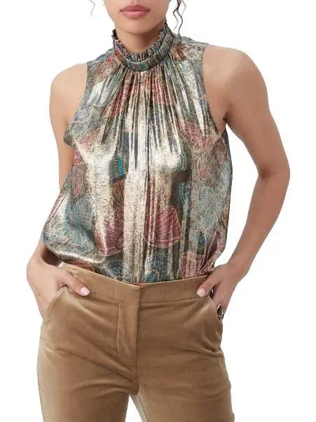 Trina Turk Rissa Metallic Butterfly Print Blouse - Multi